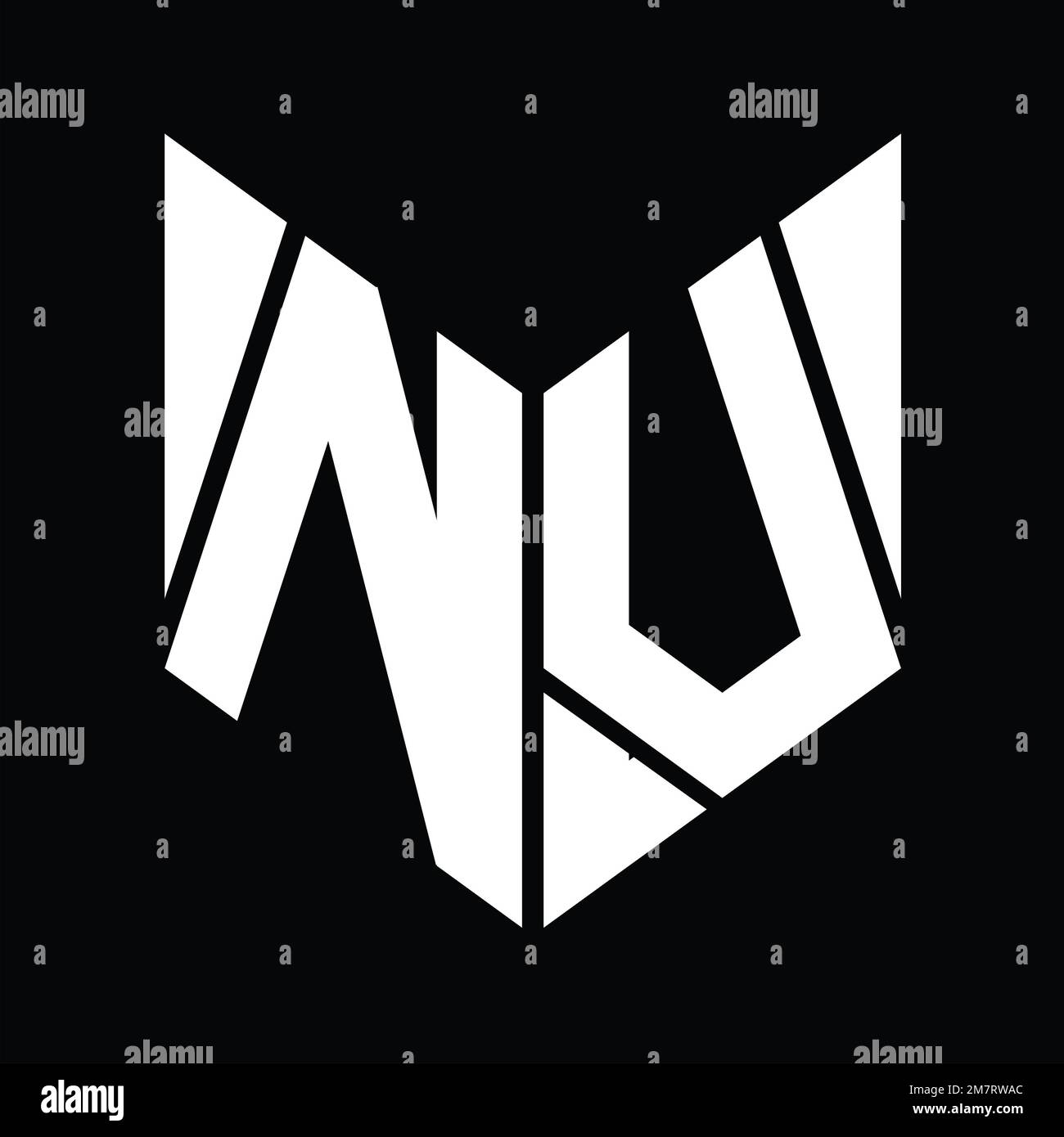 NV Logo monogram with hexagon slice shape design template Stock Photo ...