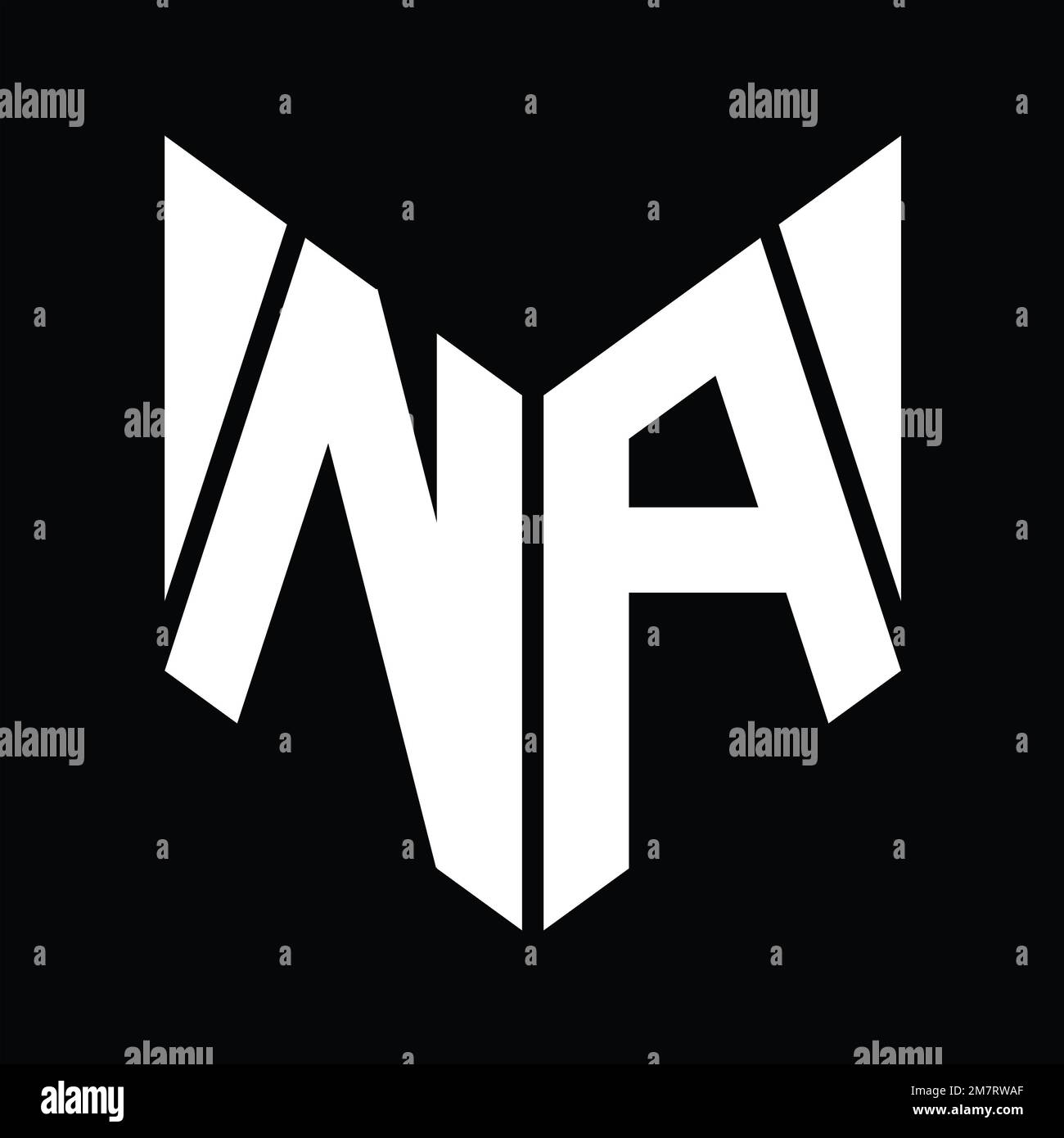 NA Logo monogram with hexagon slice shape design template Stock Photo ...