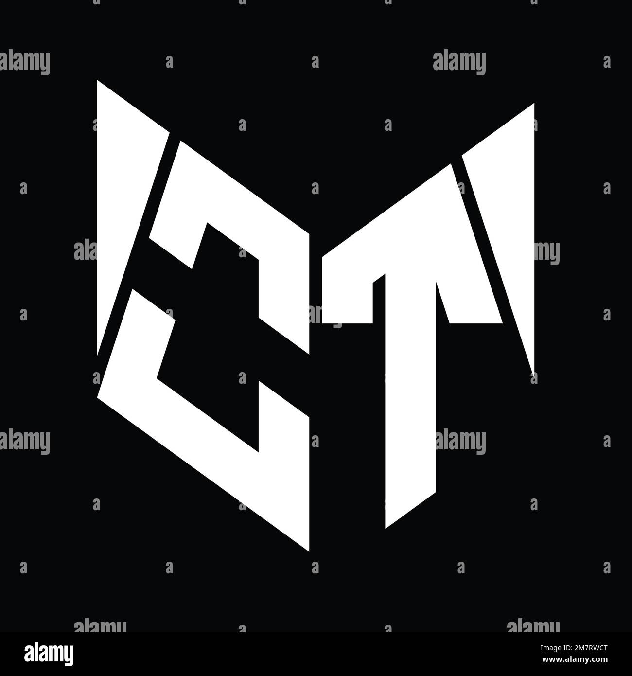 OT Logo monogram with hexagon slice shape design template Stock Photo - Alamy