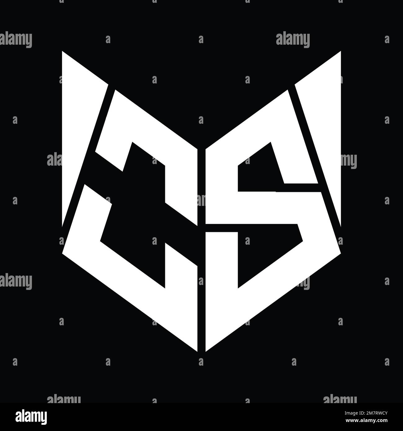 OS Logo monogram with hexagon slice shape design template Stock Photo ...