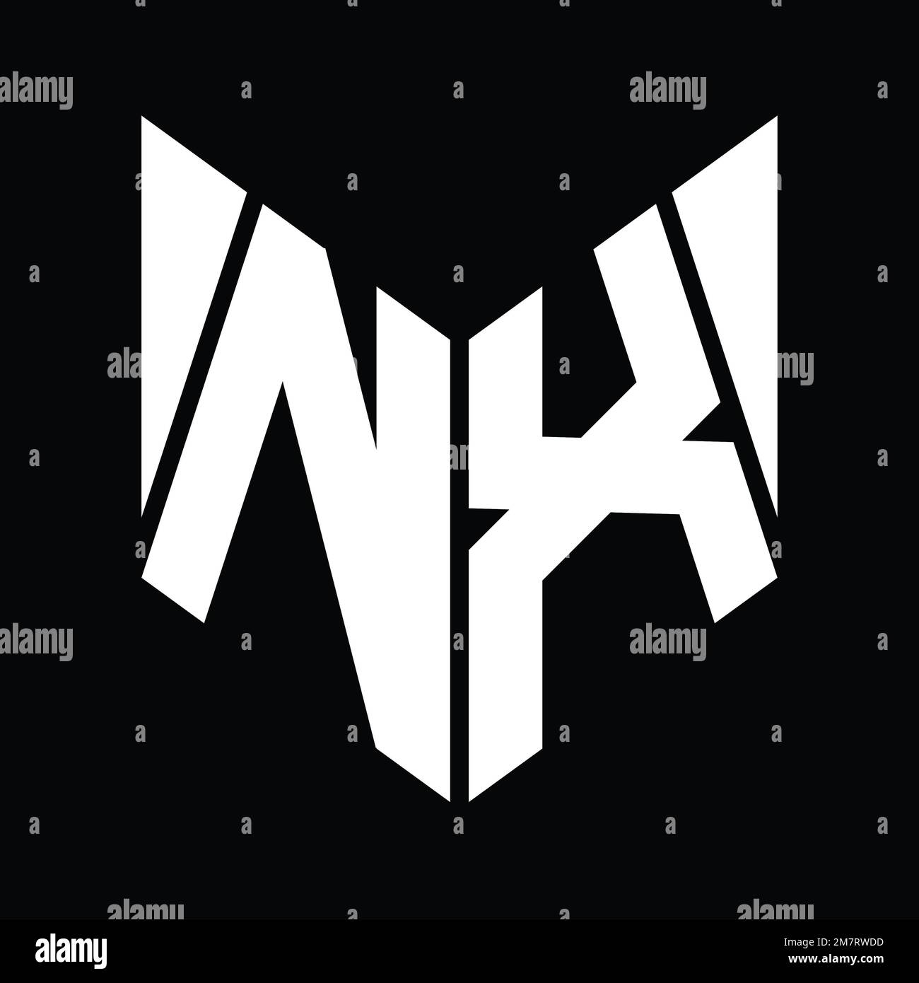 NX Logo monogram with hexagon slice shape design template Stock Photo ...