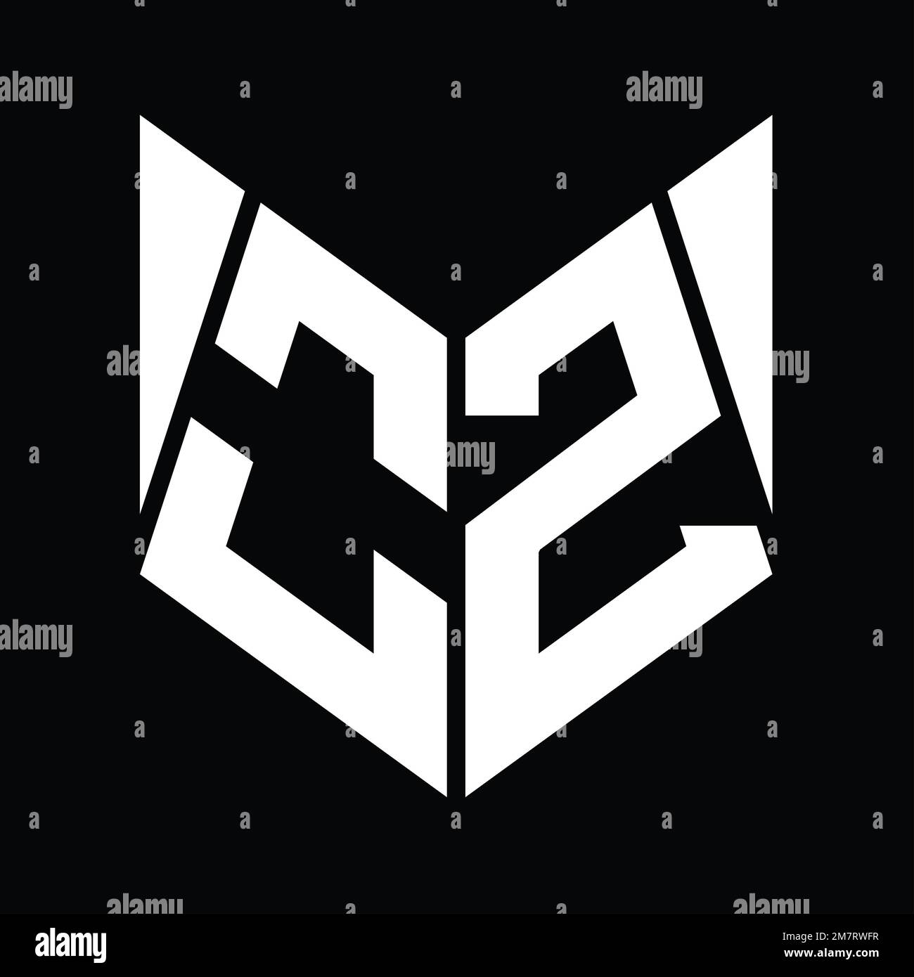 OZ Logo monogram with hexagon slice shape design template Stock Photo ...