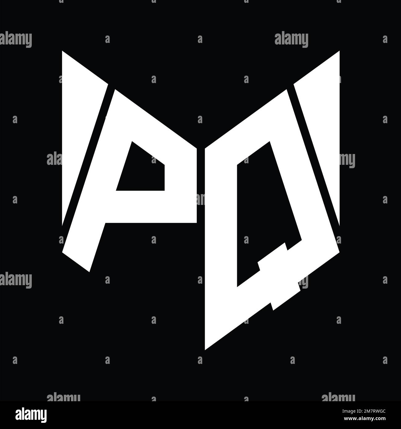 PQ Logo monogram with hexagon slice shape design template Stock Photo ...