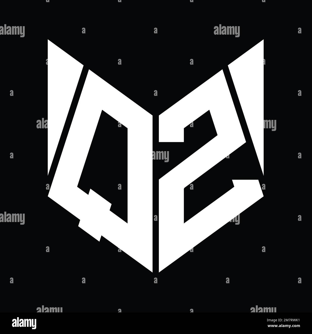 QZ Logo monogram with hexagon slice shape design template Stock Photo ...