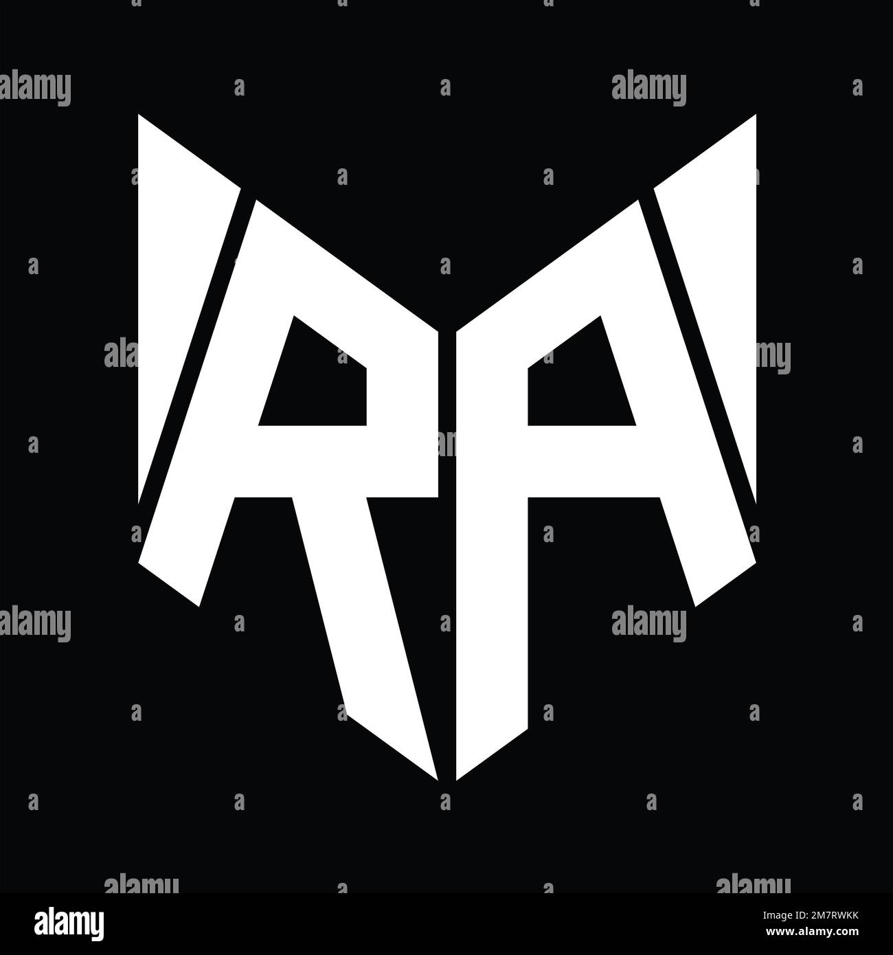 RA Logo monogram with hexagon slice shape design template Stock Photo ...