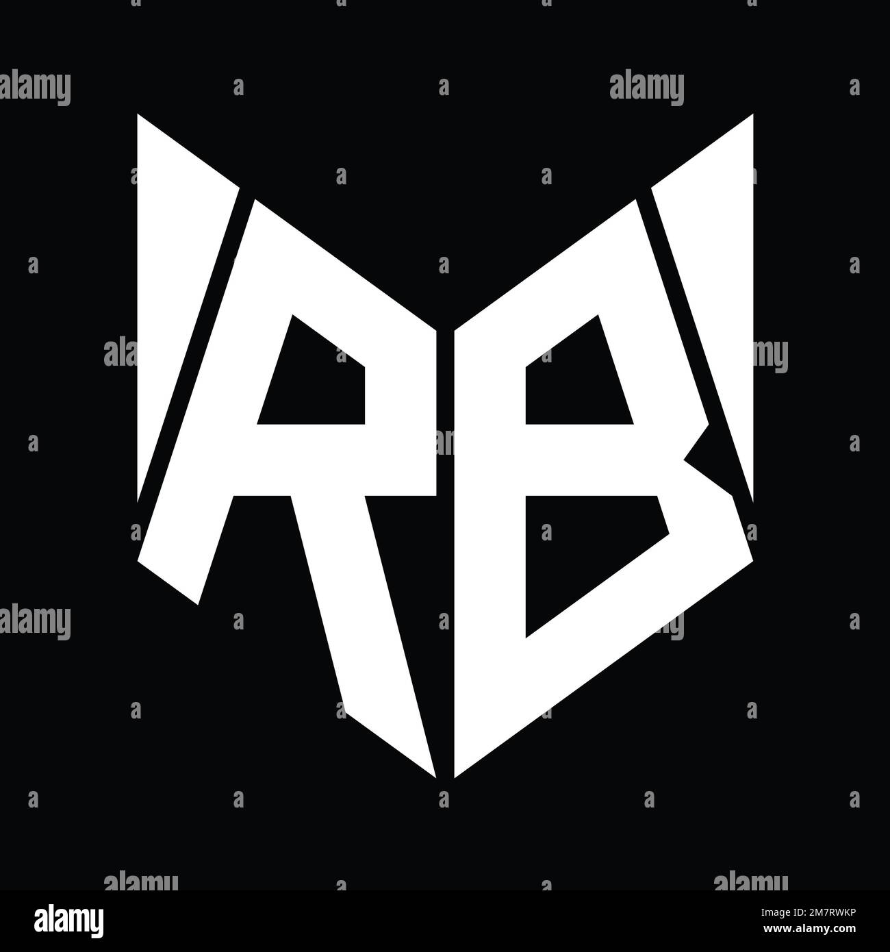 RB Logo monogram with hexagon slice shape design template Stock Photo - Alamy