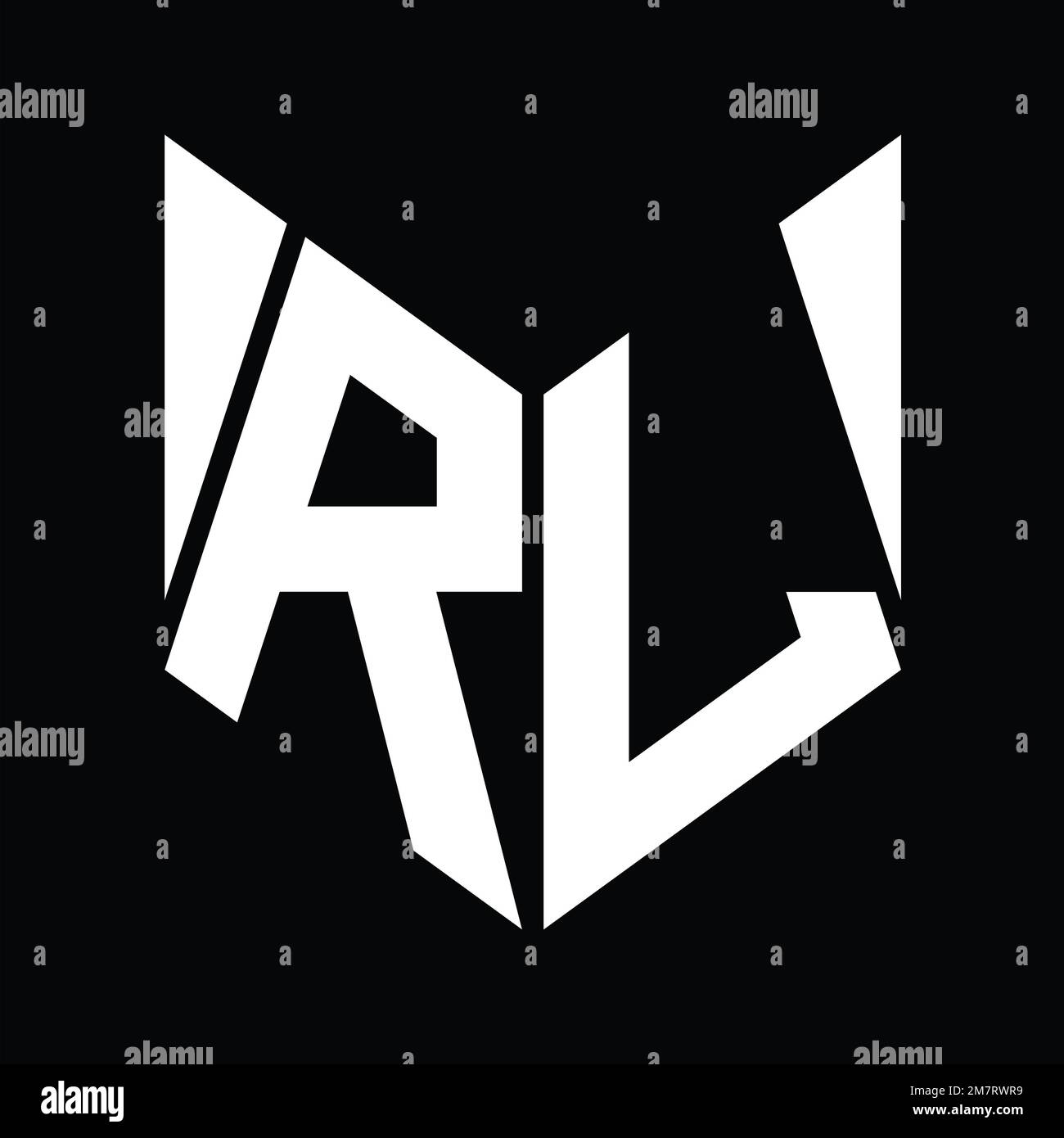 RL Logo monogram with hexagon slice shape design template Stock Photo ...