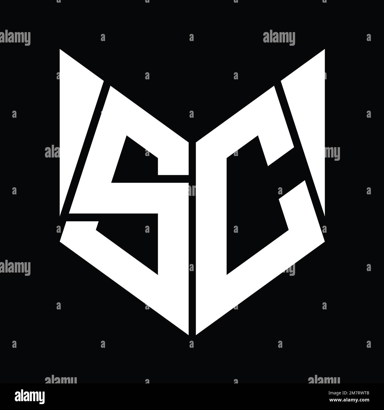 SC Logo monogram with hexagon slice shape design template Stock Photo ...