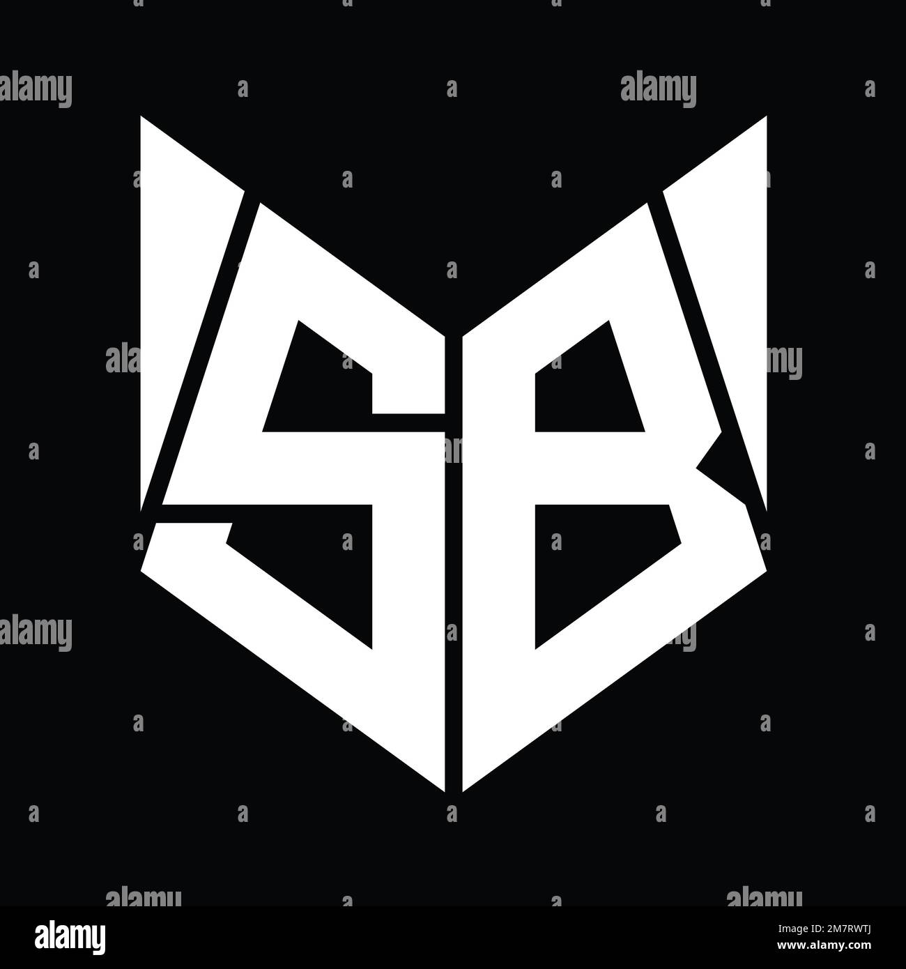 SB Logo monogram with hexagon slice shape design template Stock Photo ...