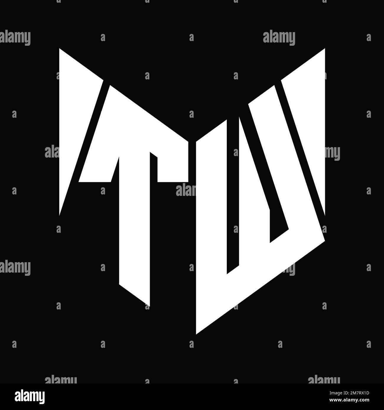 TW Logo monogram with hexagon slice shape design template Stock Photo ...