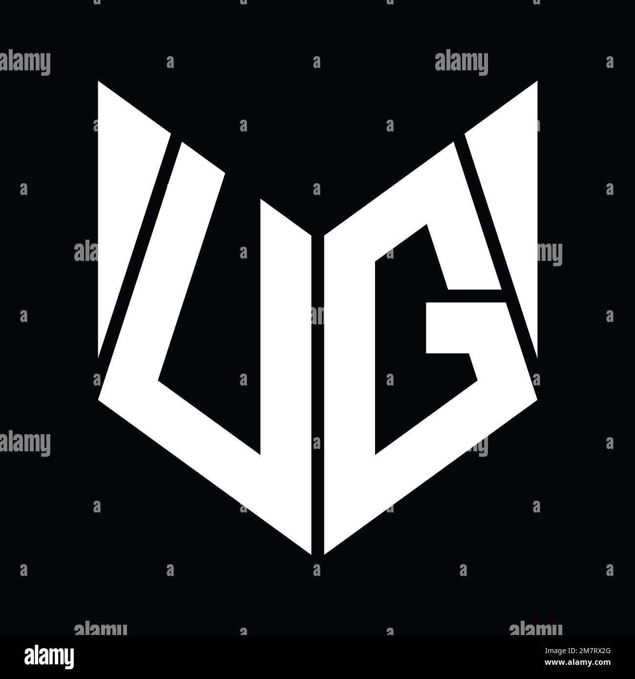 UG Logo monogram with hexagon slice shape design template Stock Photo ...