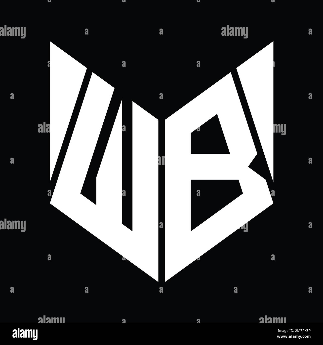 WB Logo monogram with hexagon slice shape design template Stock Photo ...