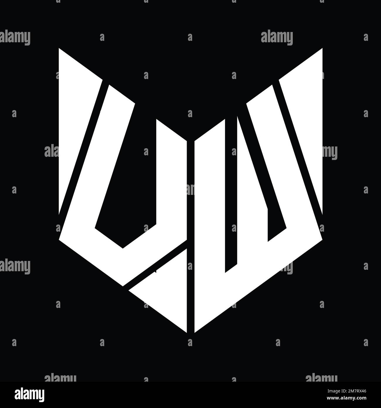 VW Logo monogram with hexagon slice shape design template Stock Photo ...