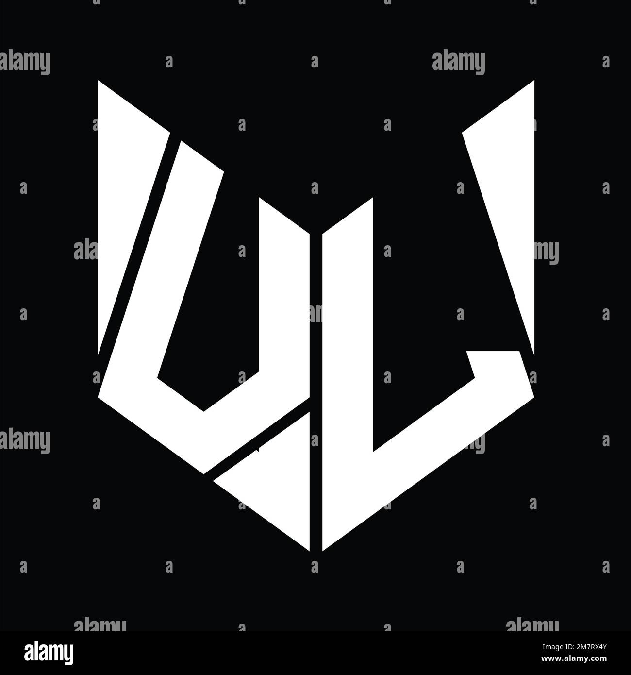 VL Logo monogram with hexagon slice shape design template Stock Photo ...