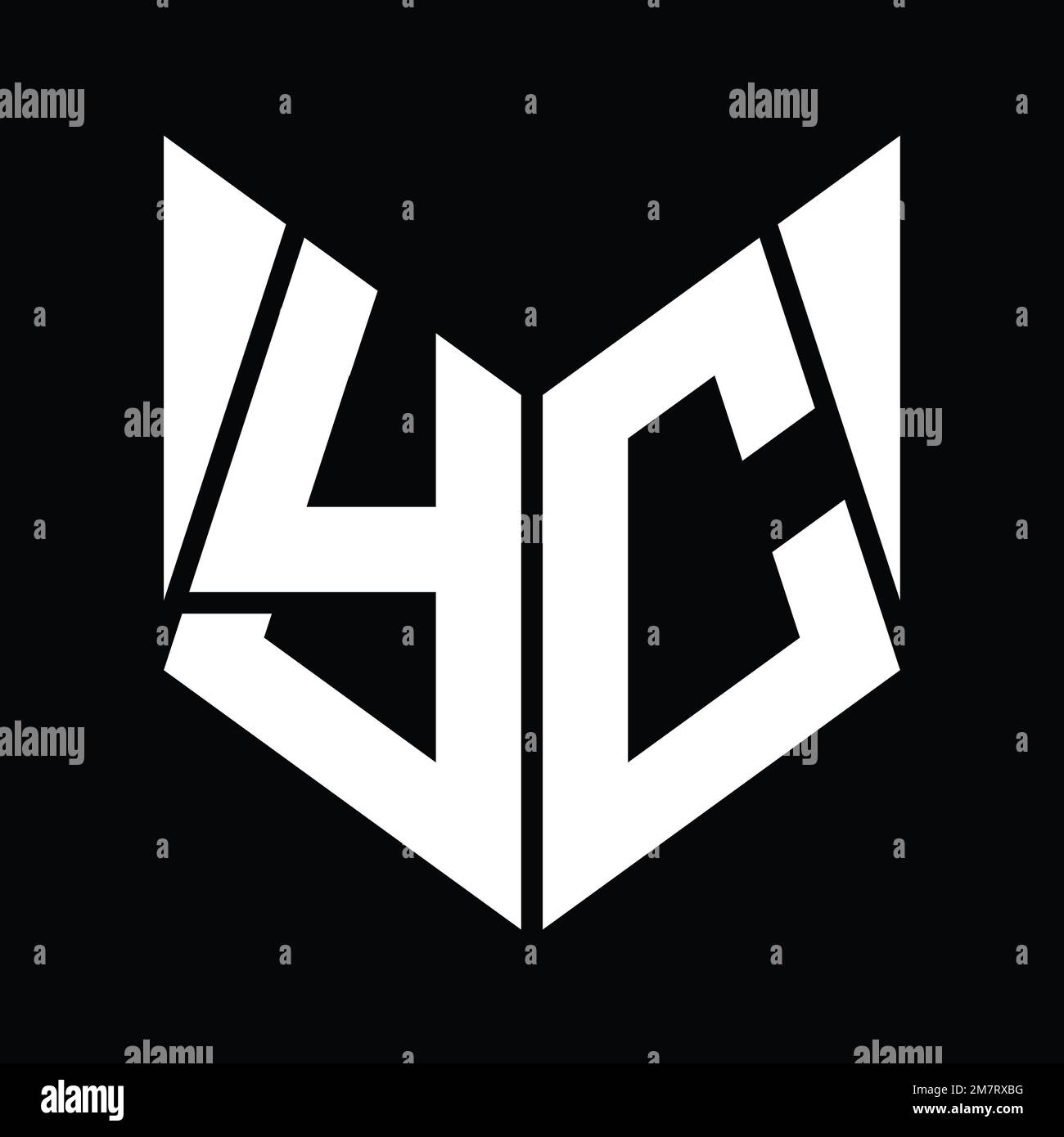 YC Logo monogram with hexagon slice shape design template Stock Photo ...