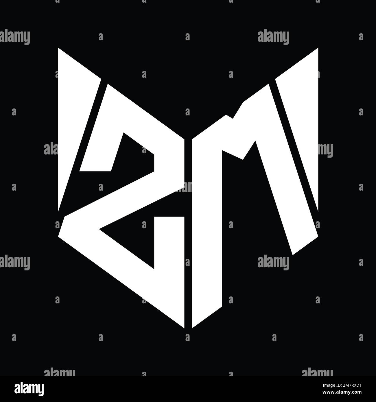 ZM Logo monogram with hexagon slice shape design template Stock Photo ...