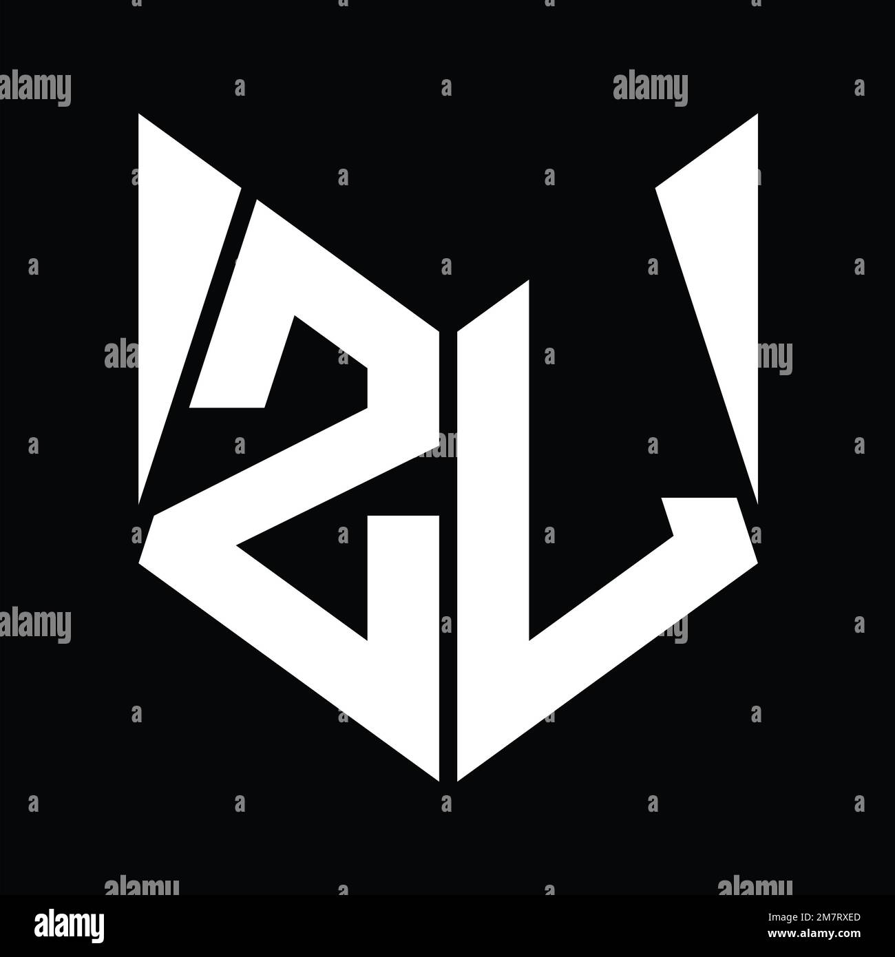 ZL Logo monogram with hexagon slice shape design template Stock Photo - Alamy