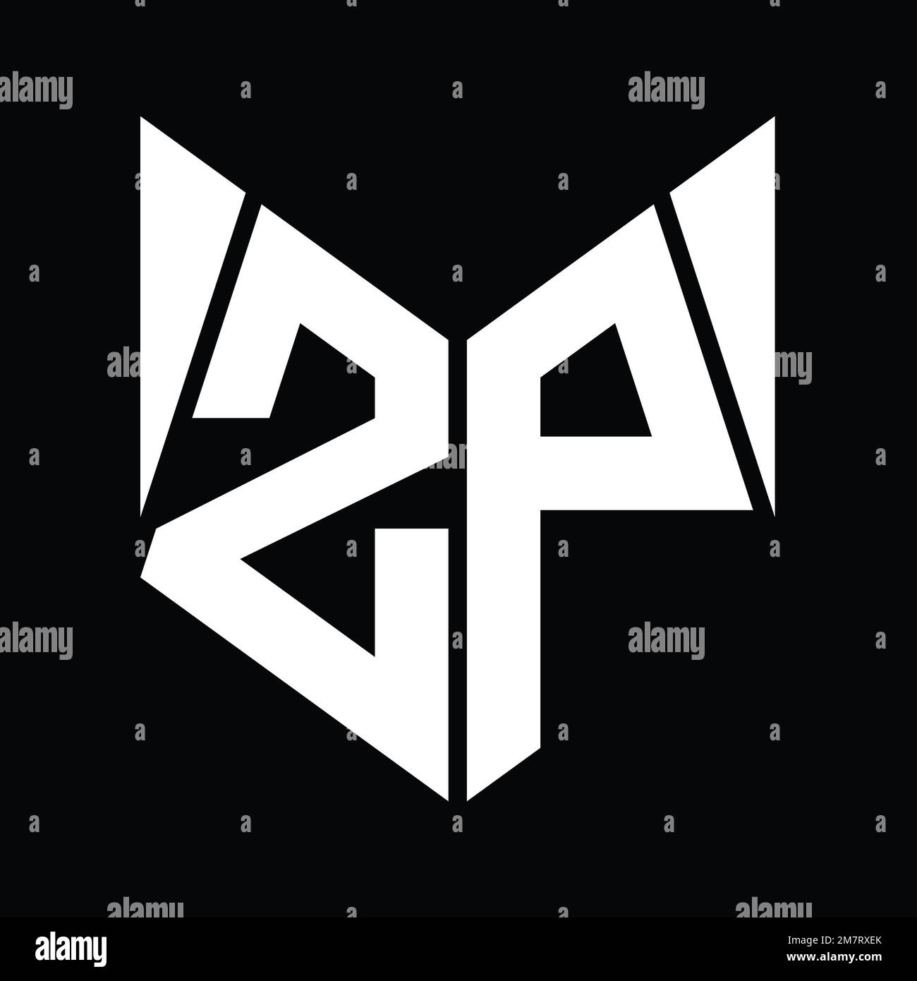 ZP Logo monogram with hexagon slice shape design template Stock Photo ...