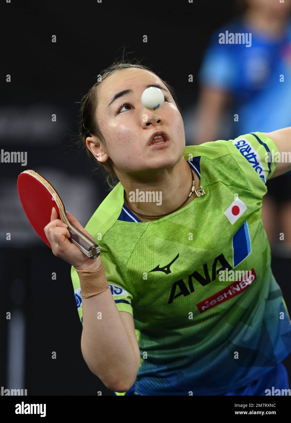 Doha, Qatar. 10th Jan, 2023. Ito Mima of Japan serves during the women ...