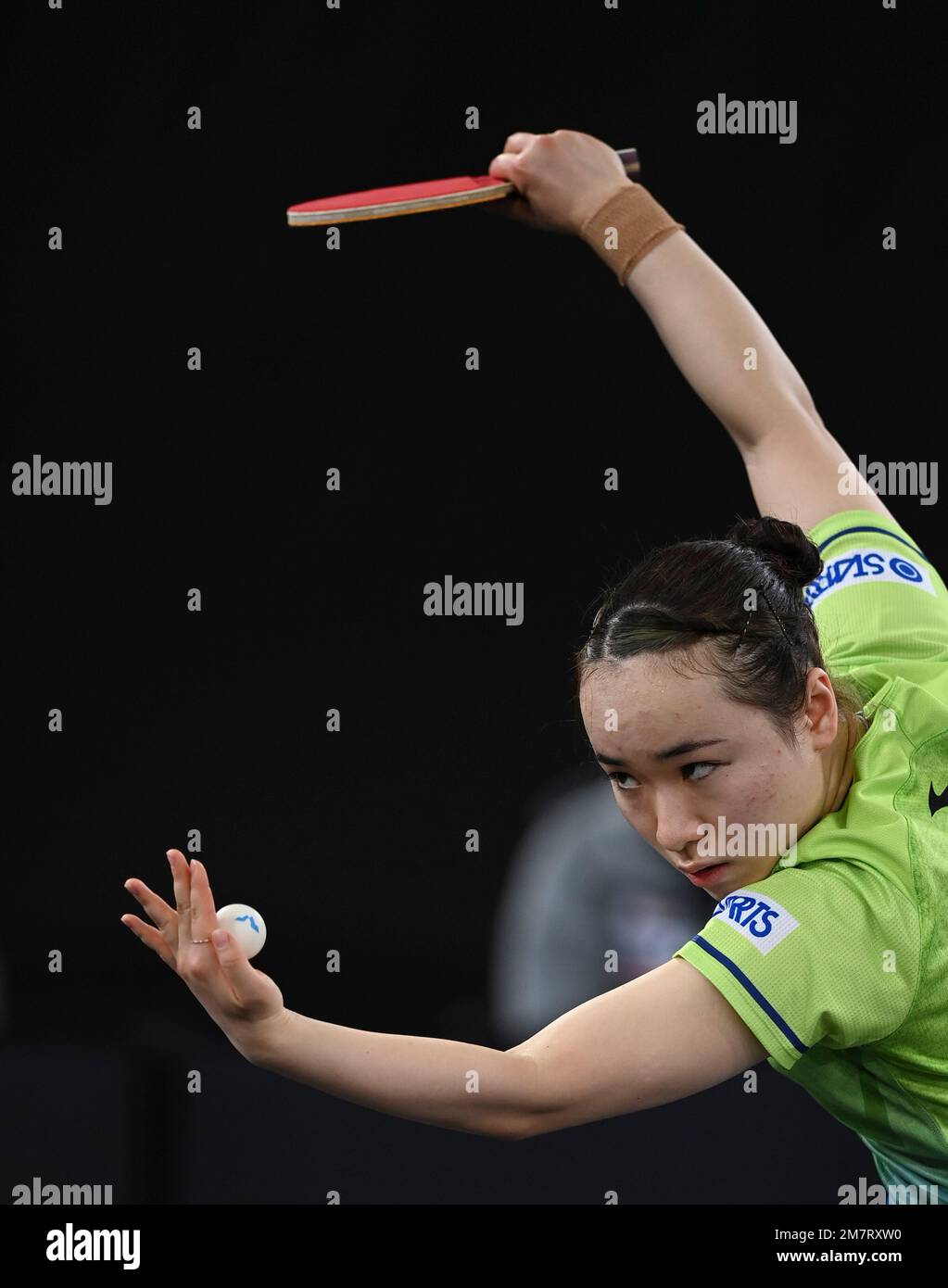 Doha, Qatar. 10th Jan, 2023. Ito Mima of Japan serves during the women ...