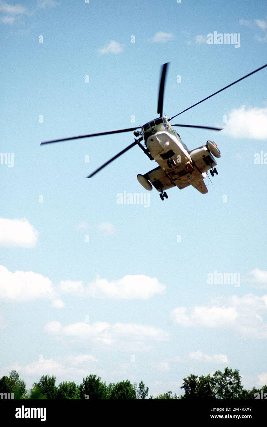 AN air-to-air front view of a CH-3 Jolly Green Giant helicopter from ...