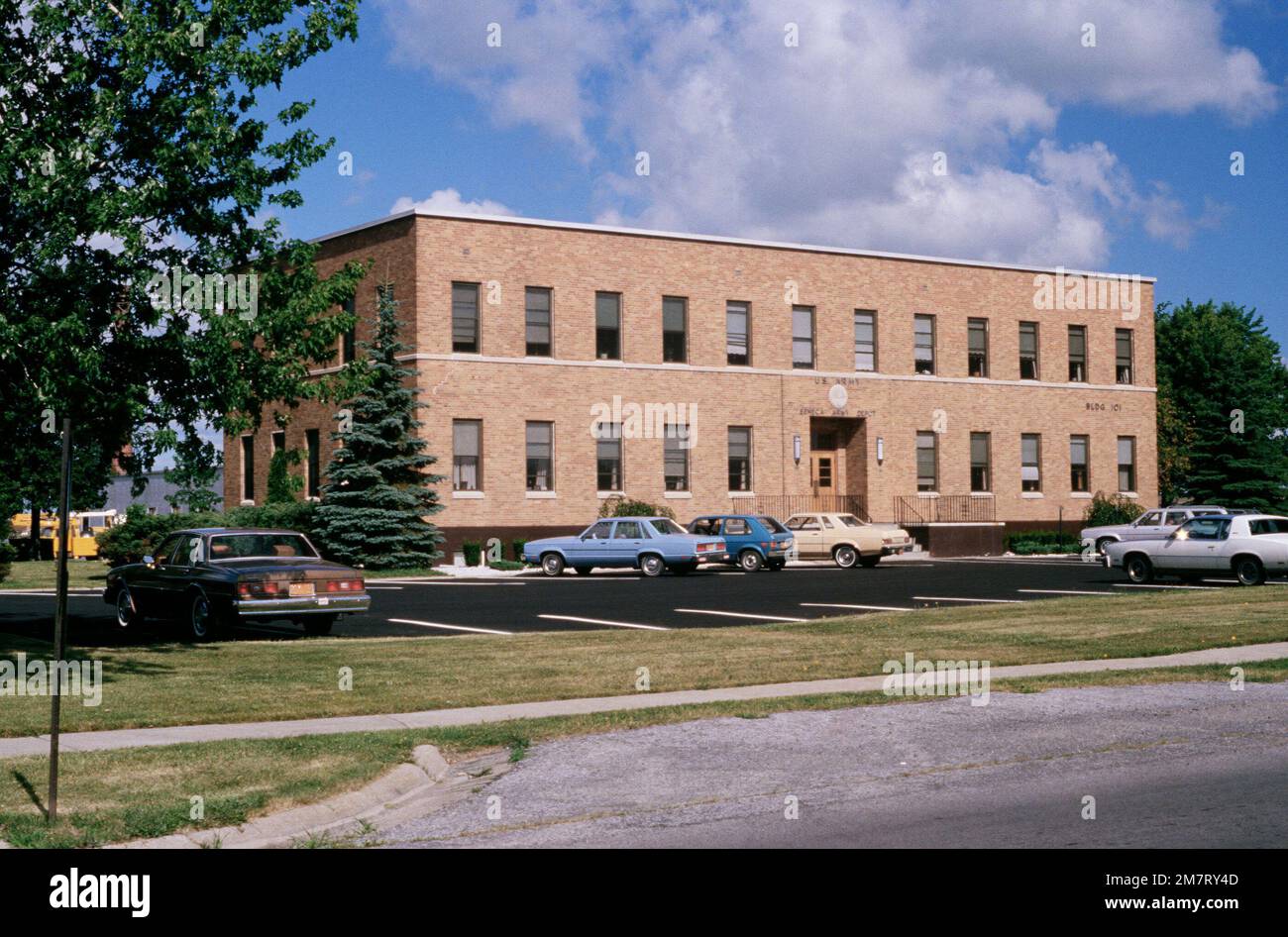 An exterior view of the Seneca Army Depot Headquarters Building (Bldg ...