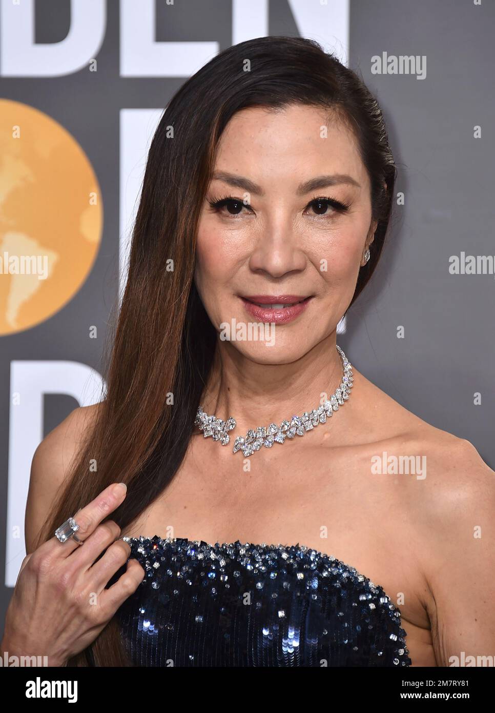 Michelle Yeoh arrives at the 80th annual Golden Globe Awards at the ...