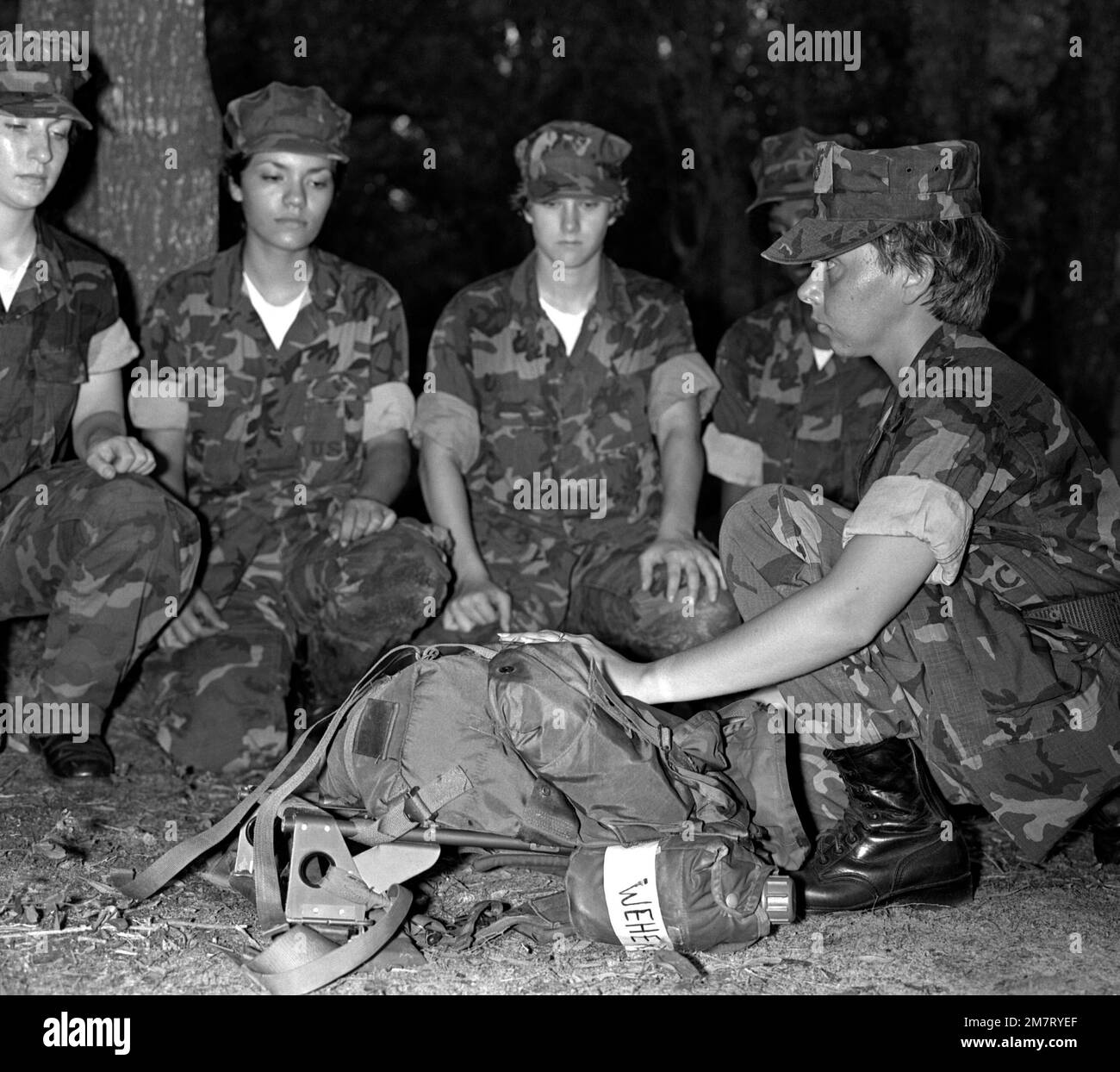 SGT Ford, a drill instructor, gives four women Marine recruits ...