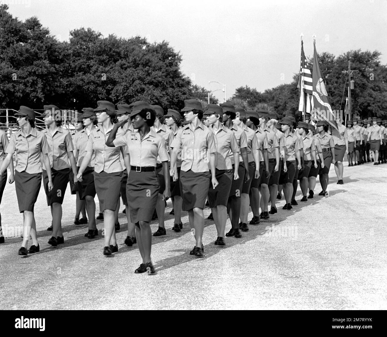 Women Marine recruits of Series 8 pass in review during their ...