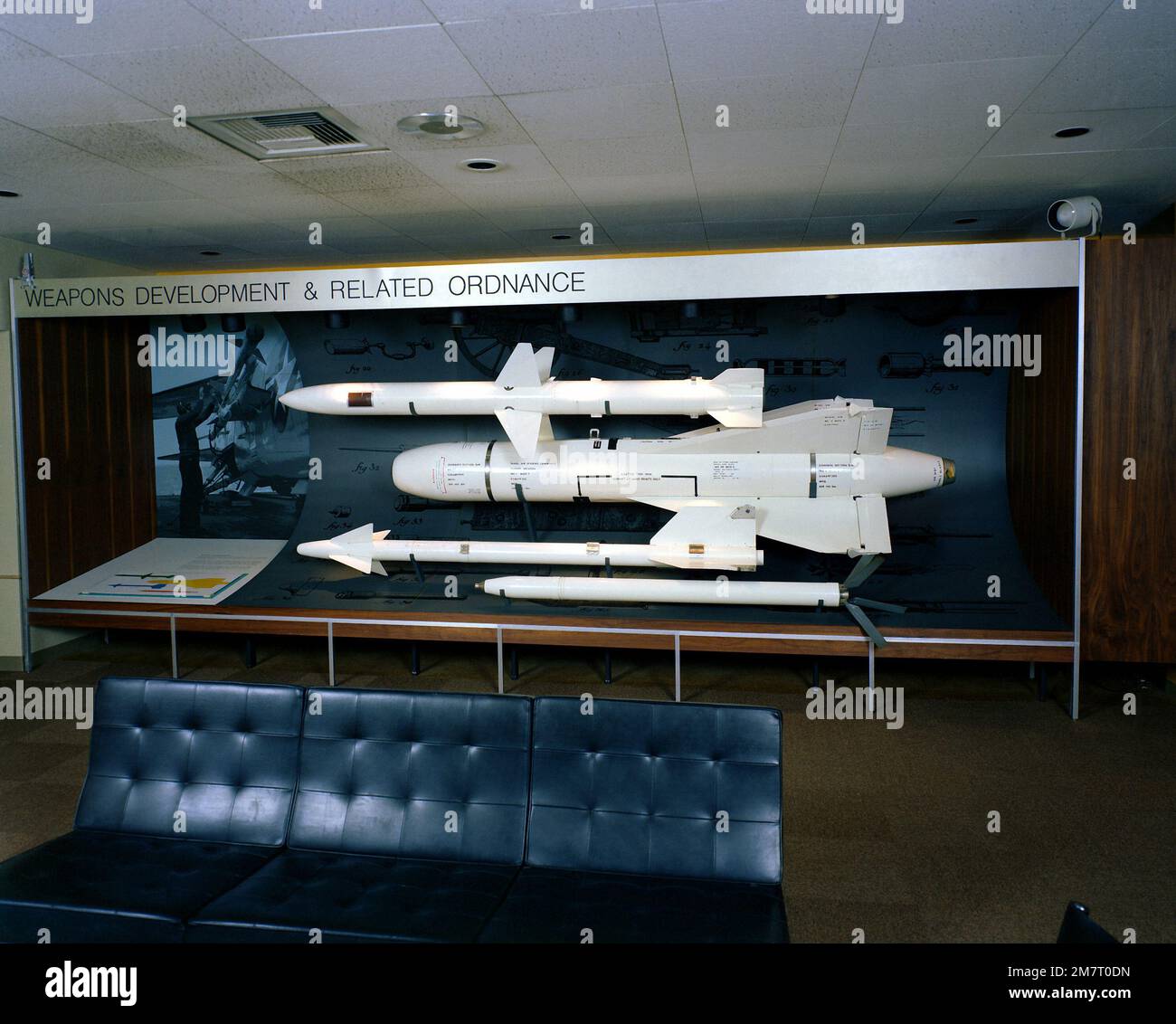 A view of the lobby exhibit at the Michelson Laboratory. The weapons ...