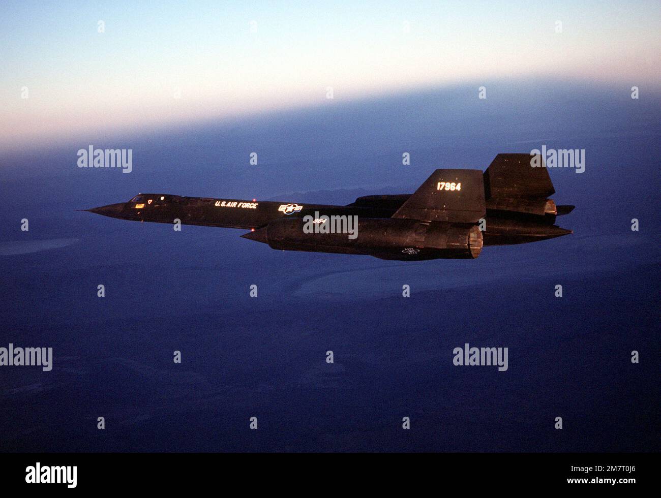 A view of an SR-71 Blackbird aircraft in flight. The aircraft, from the ...