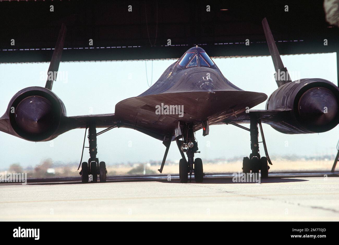 Front view of an SR-71 Blackbird aircraft, from the 9th Strategic ...