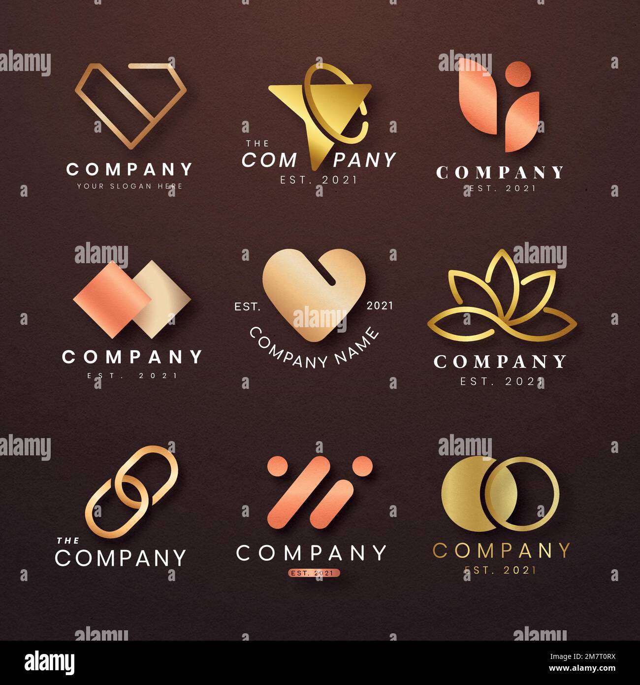 Luxury business logo vector set rose gold icon design Stock Vector ...