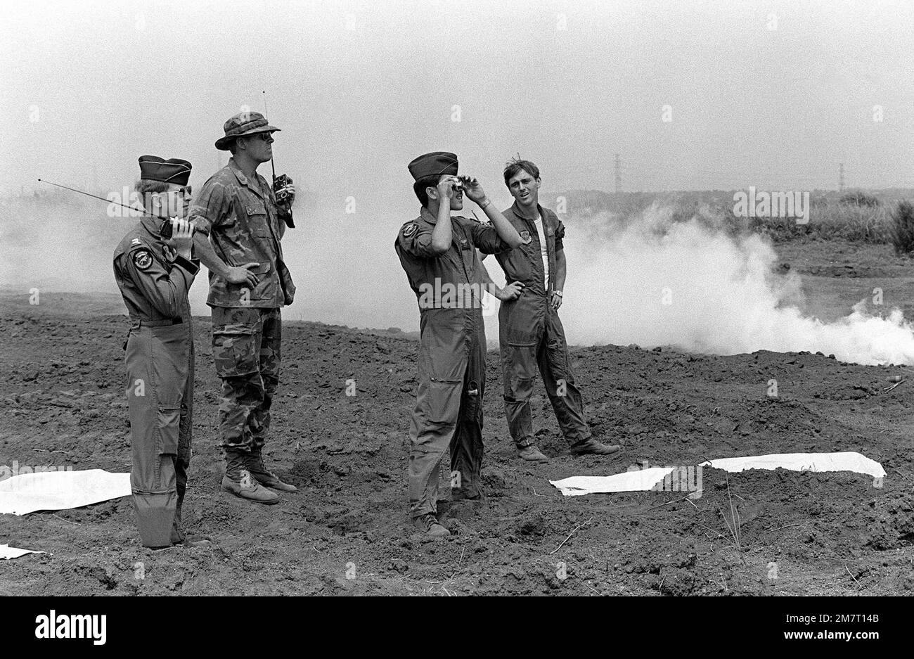 Left to right, CPT Ken Wheeler, 345th Tactical Airlift Squadron, MAJ ...