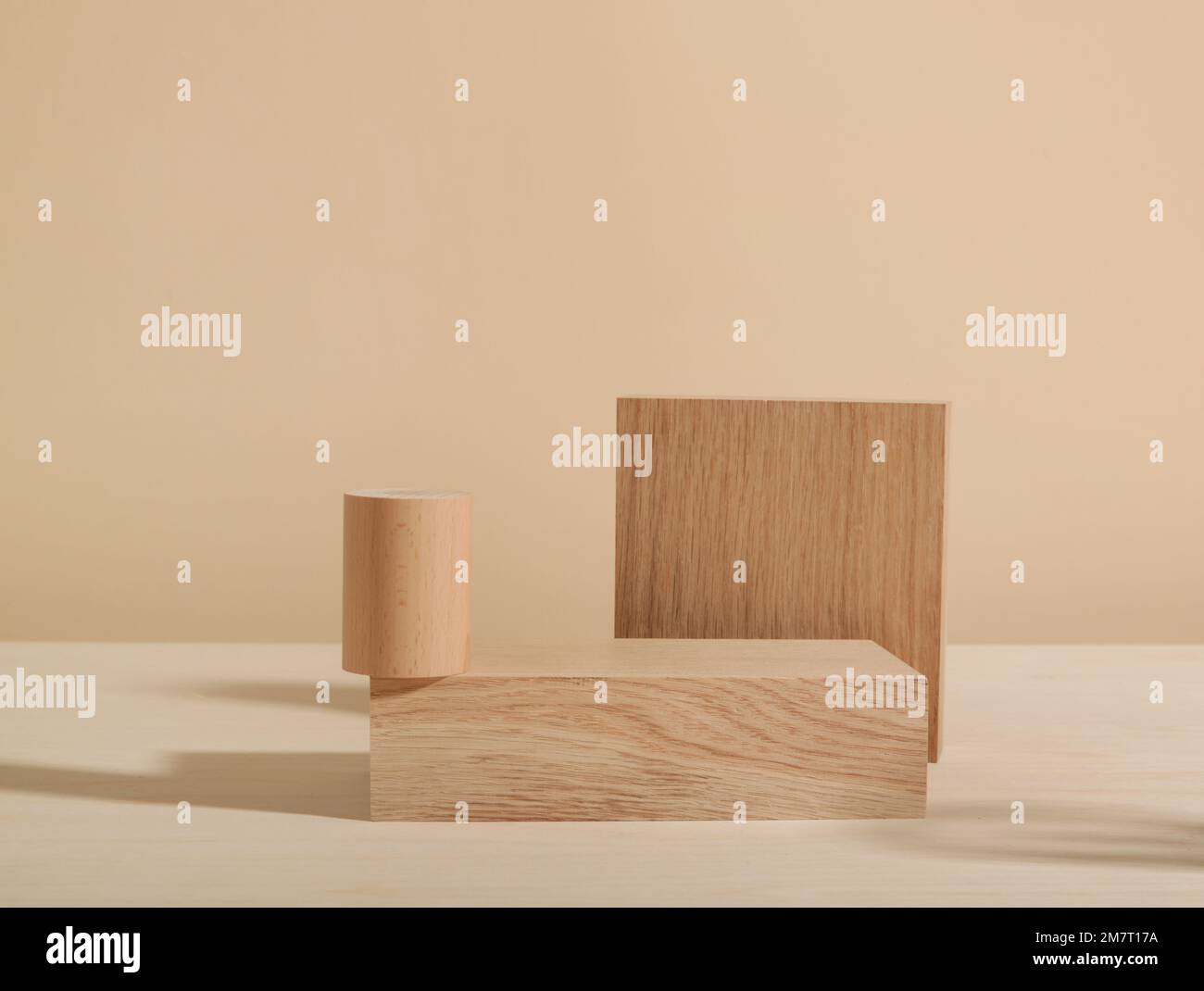 Minimalist wooden scene. Abstract minimal empty stage with rectangle ...