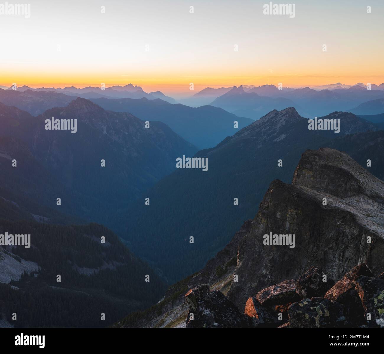 Endless layers of the Cascade Mountains in the Alpine Lakes Wilderness ...