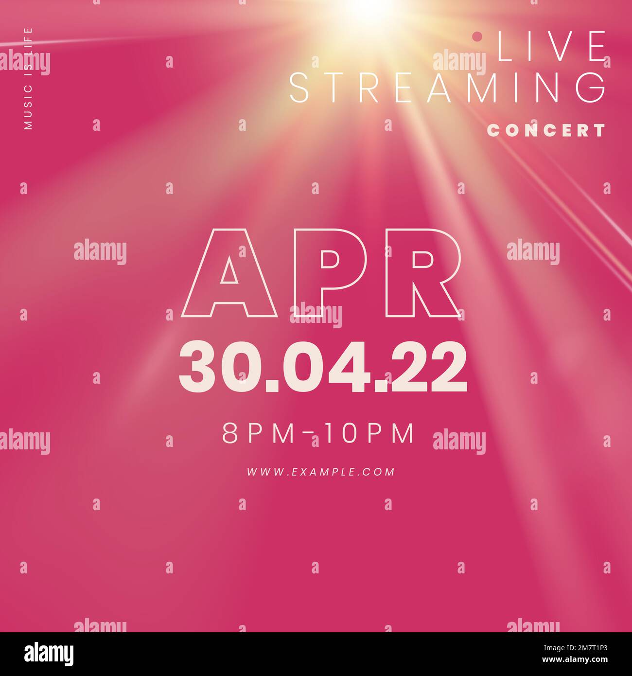 Editable social media template vector for live streaming concert in the ...