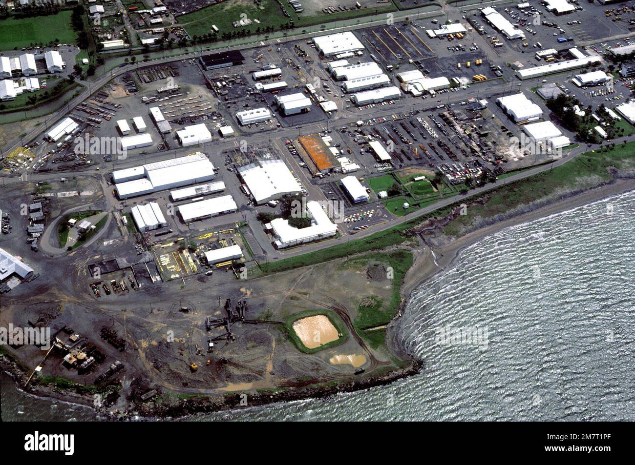 An aerial view of the buildings and sites near the water. Base: Naval ...