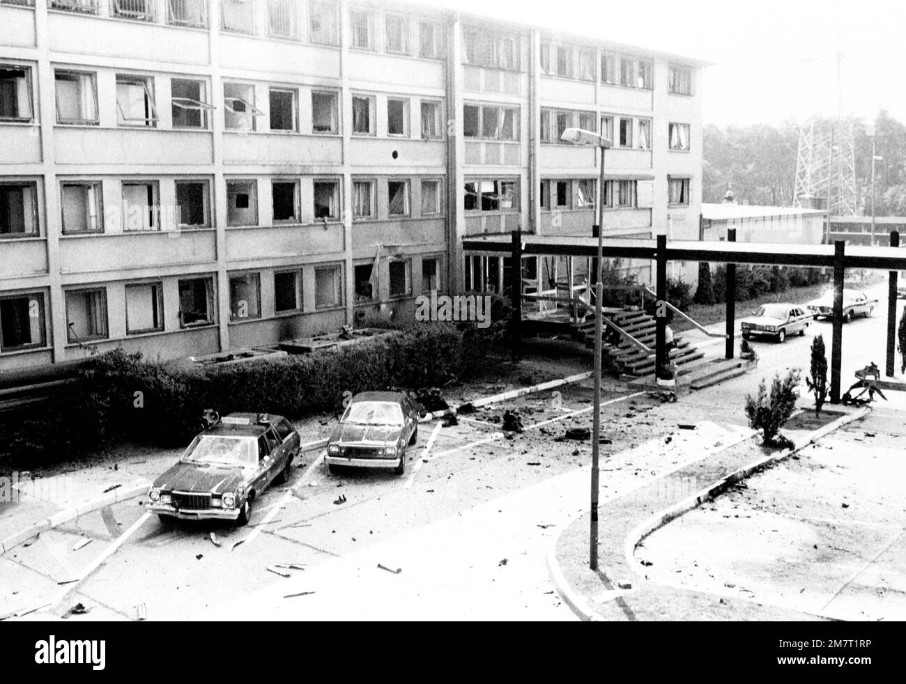 The United States Air Forces in Europe headquarters after a bomb ...