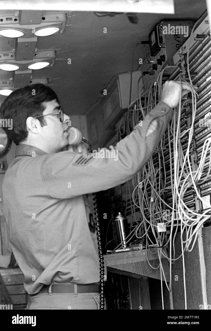 SSGT Rick West of the 609th Tactical Control Squadron makes a ...