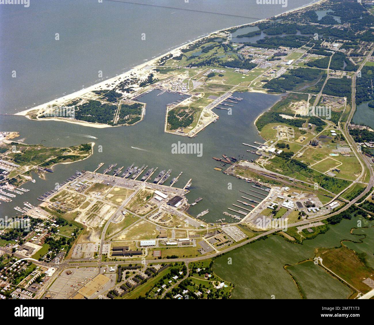 An aerial view of Naval Amphibious Base, Little Creek. Base: Norfolk ...