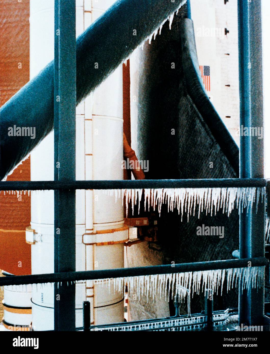 Ice on the launch pad of the Space Shuttle Challenger Stock Photo - Alamy