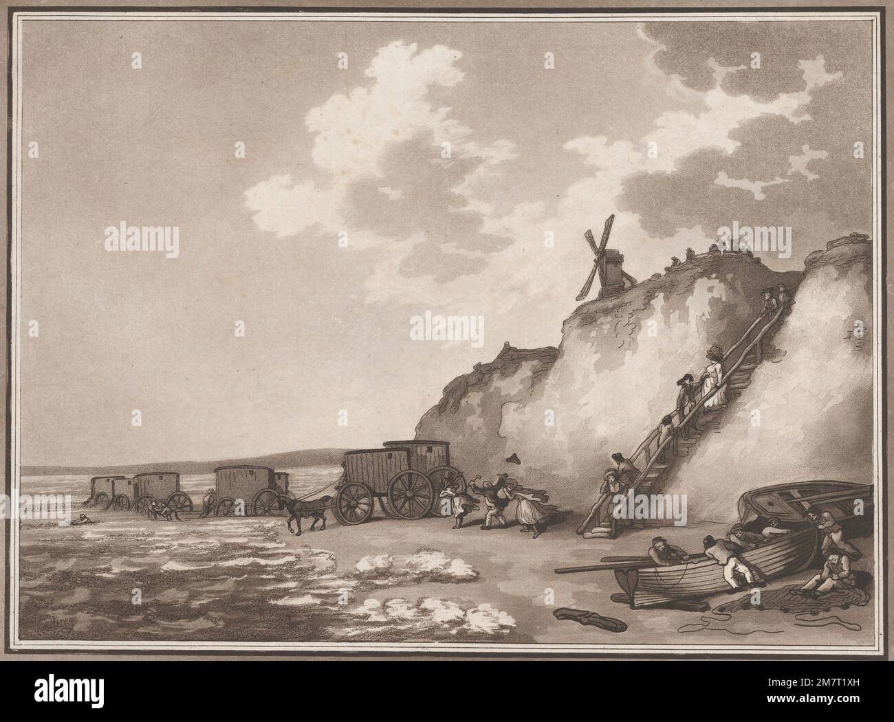 Bathing machines, 18th century illustration Stock Photo - Alamy