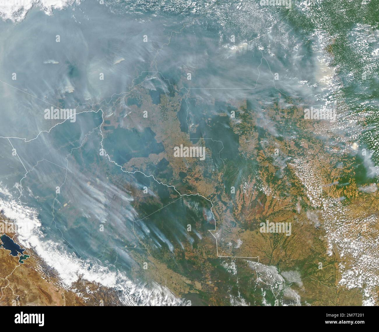 Amazon River basin fires, satellite image Stock Photo - Alamy