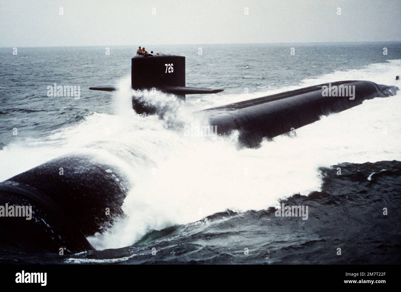 An aerial port bow view of the nuclear-powered strategic missile ...