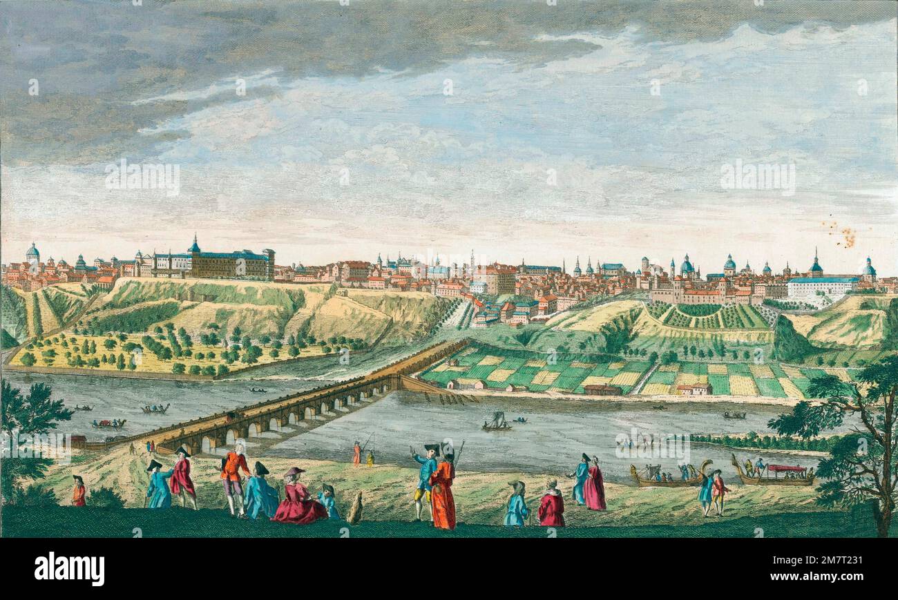 View of Madrid, Spain, 18th century illustration Stock Photo - Alamy