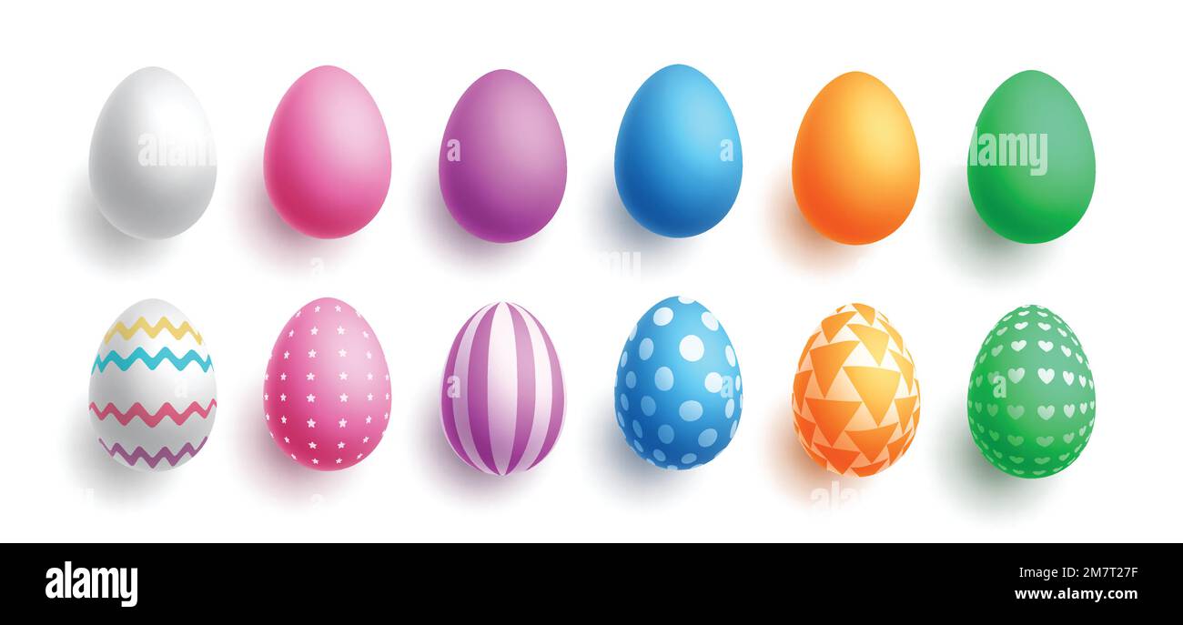 Easter eggs set vector design. Easter egg colorful collection elements ...