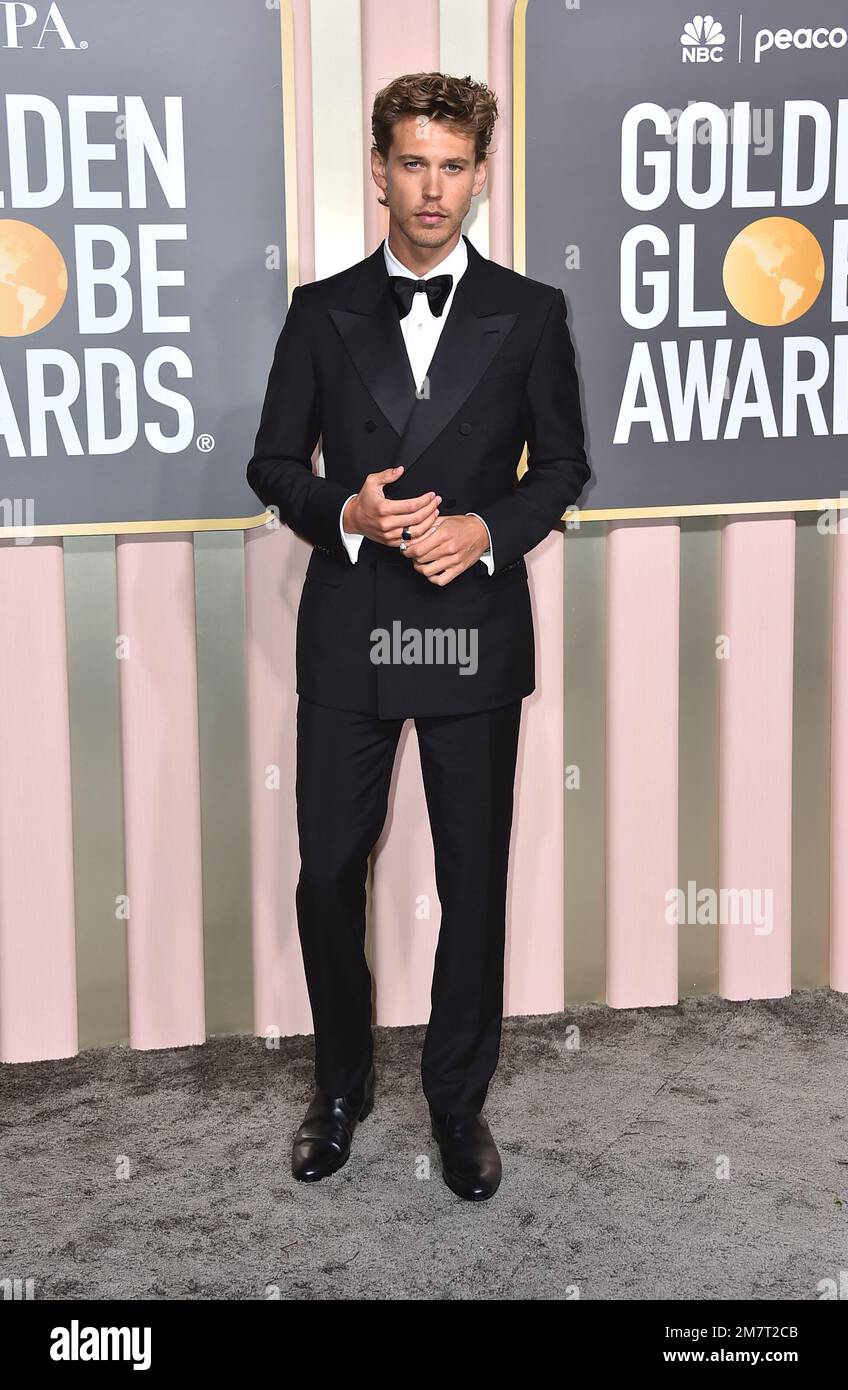 Austin Butler arrives at the 80th annual Golden Globe Awards at the ...
