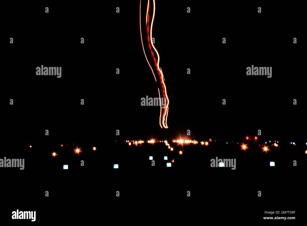 A night view of Krypton 85 lights in operation during an Operation ...