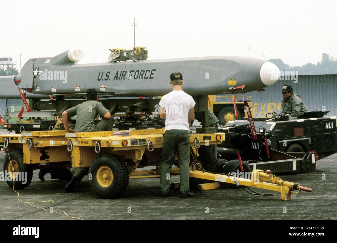 The missile crew from the 416th Bomb Wing, transports an Air-Launched ...